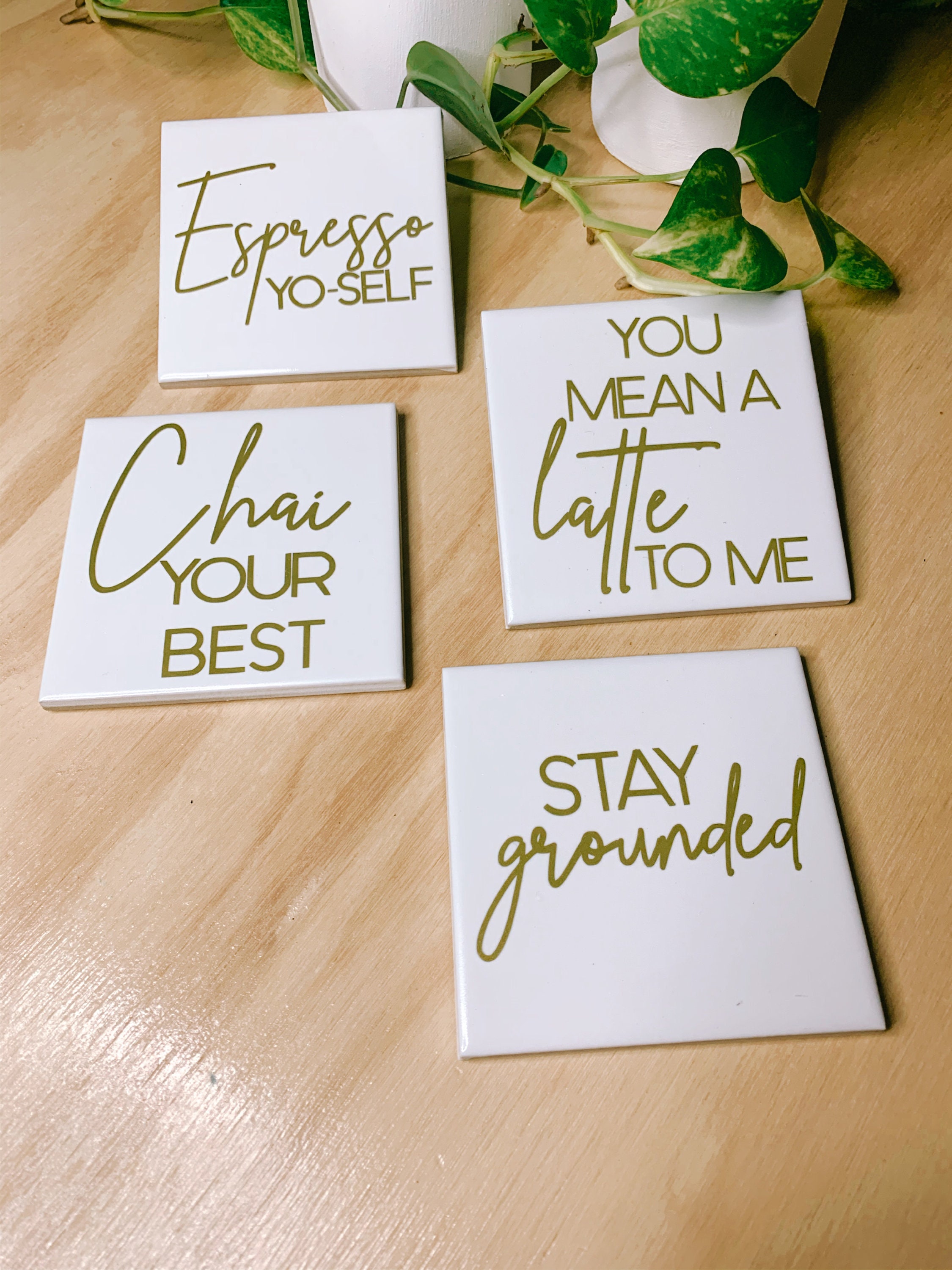 Alcohol Coffee Pun Coasters Ceramic Coasters Coasters | Etsy