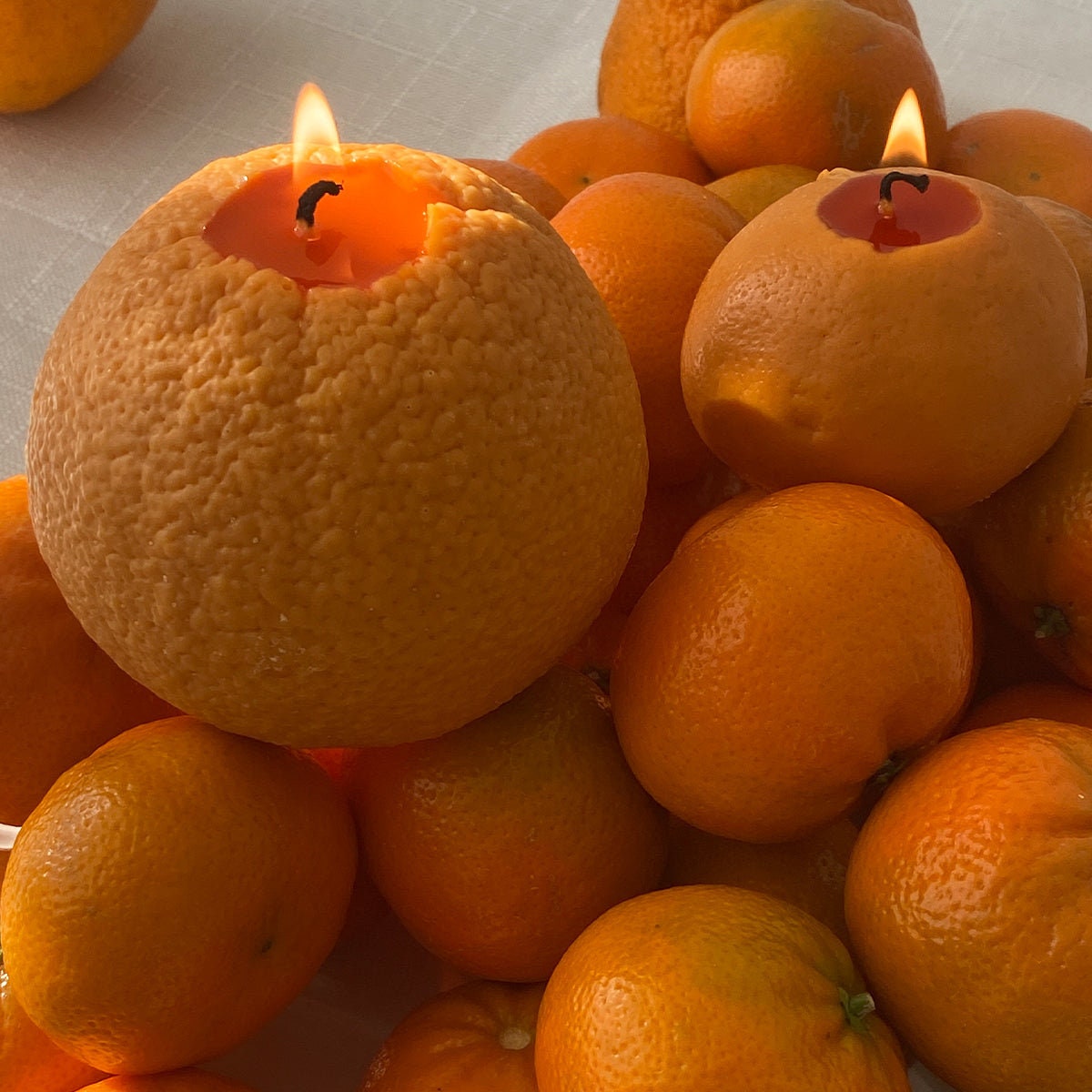 Large Orange Candle - Etsy