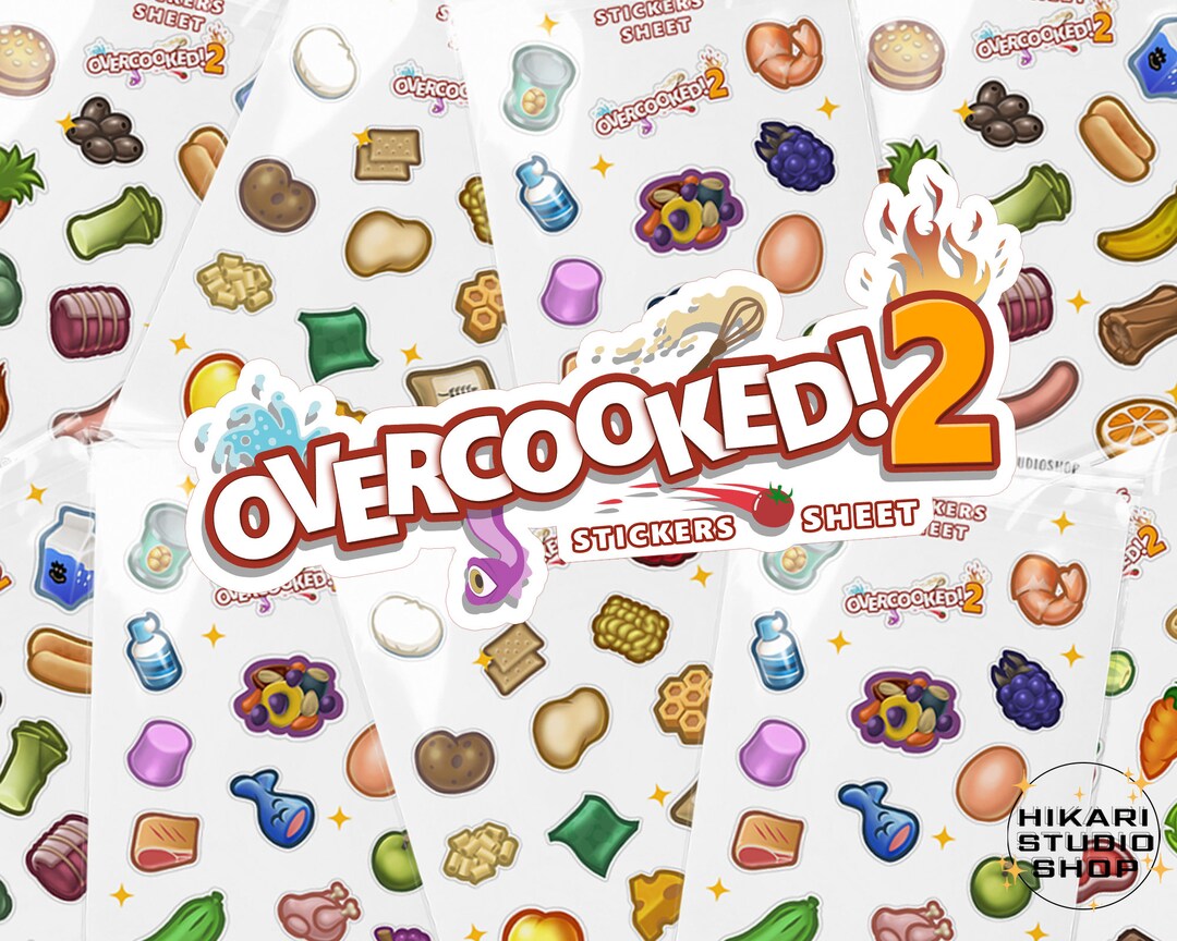Sticker Sheet Overcooked 2 60 Pcs Food Journal Stickers Planner Diary ...