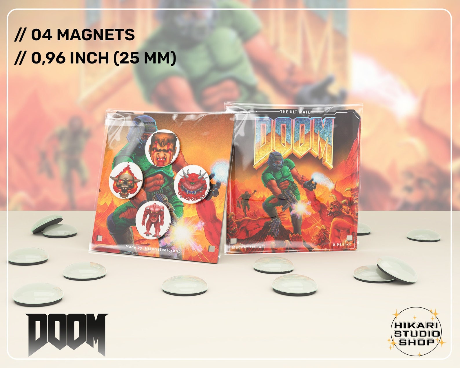 Doom Doom Guy Magnet 25mm Fridge Magnets Gift for Geek - Etsy