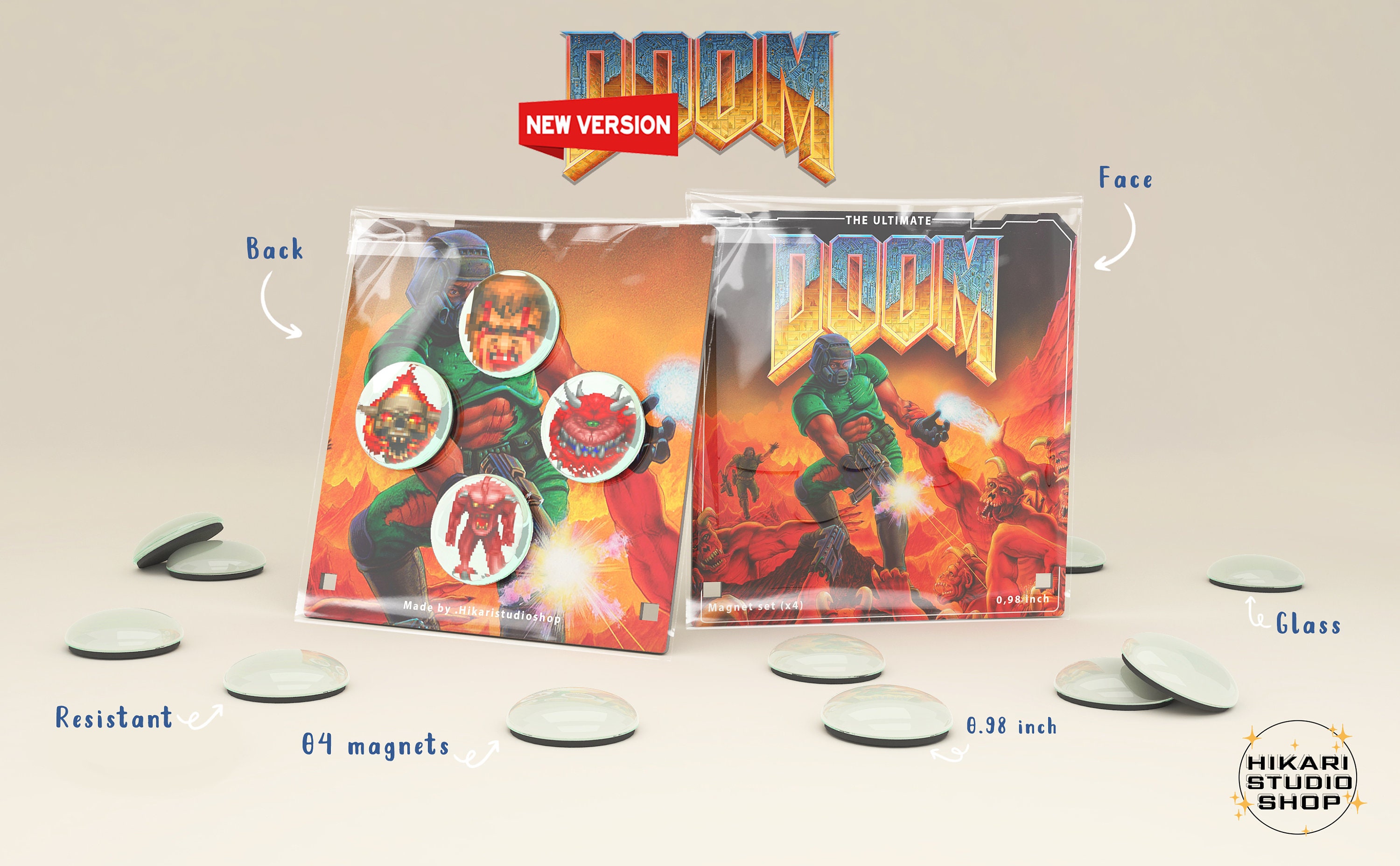 Doom Doom Guy Magnet 25mm Fridge Magnets Gift for Geek - Etsy