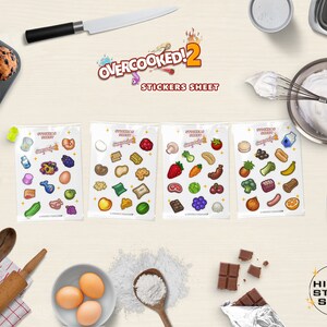 Overcooked 2 Sticker Sheet Multi-pack Food Journal Stickers Planner ...
