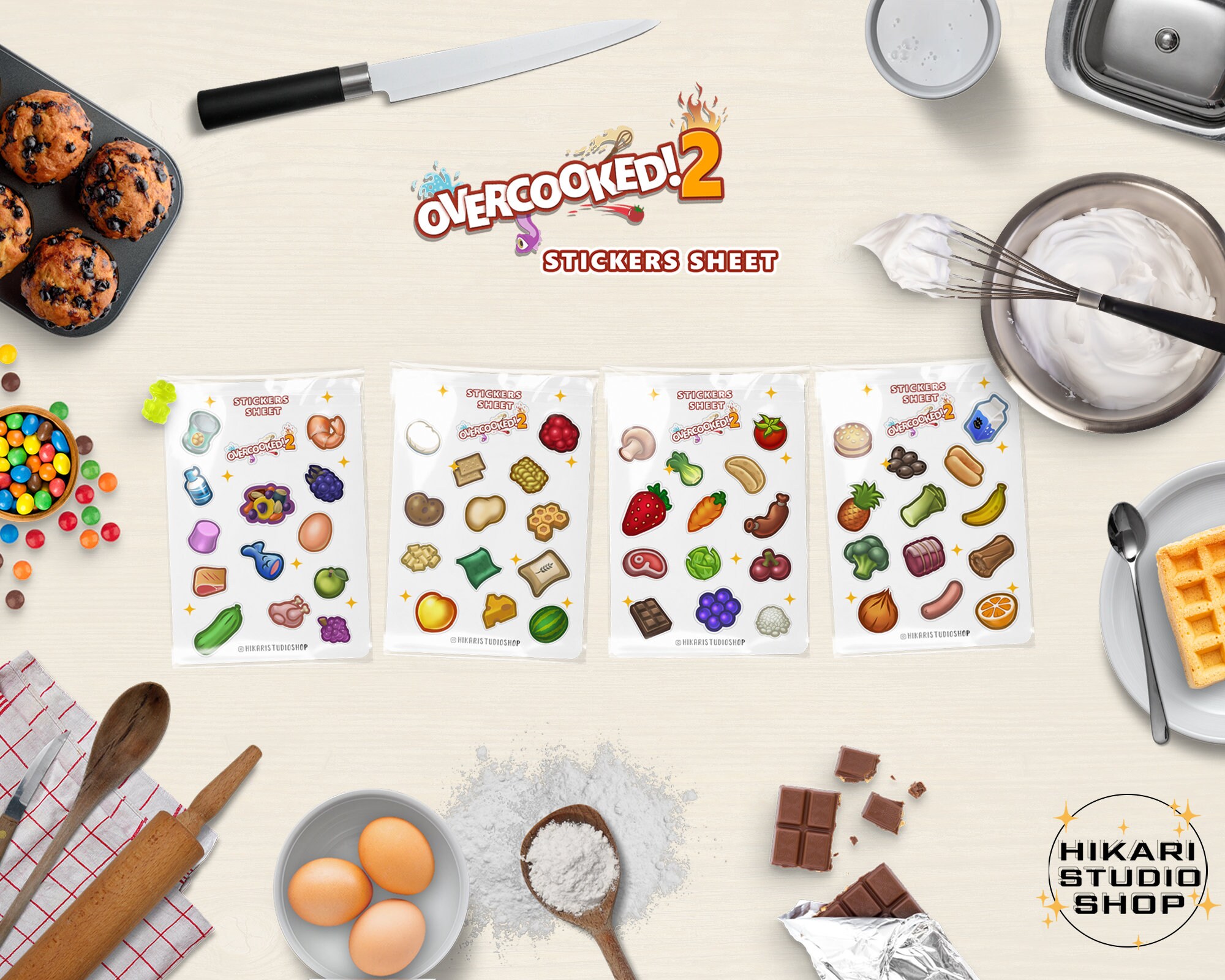 Overcooked 2 Sticker Sheet Multi-pack Food Journal Stickers Planner ...