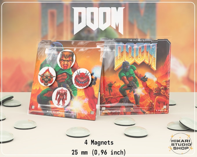 Doom - Doom Guy Magnet | 25mm | Fridge Magnets | Gift for Geek ...