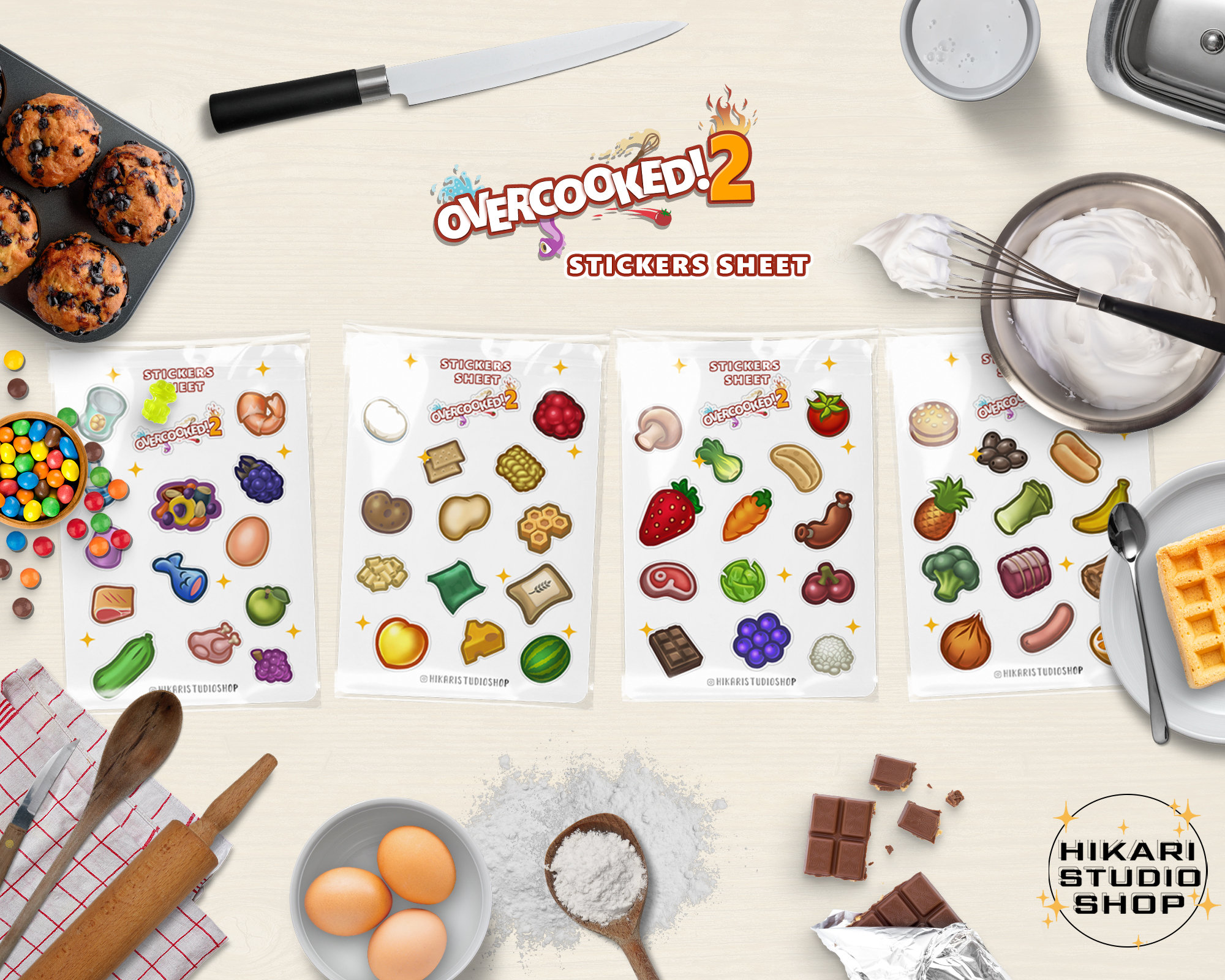 Overcooked 2 Sticker Sheet Multi-pack Food Journal Stickers Planner ...