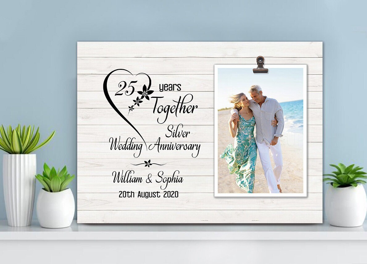 Personalized Photo Frames Silver Wedding Anniversarygift for - Etsy