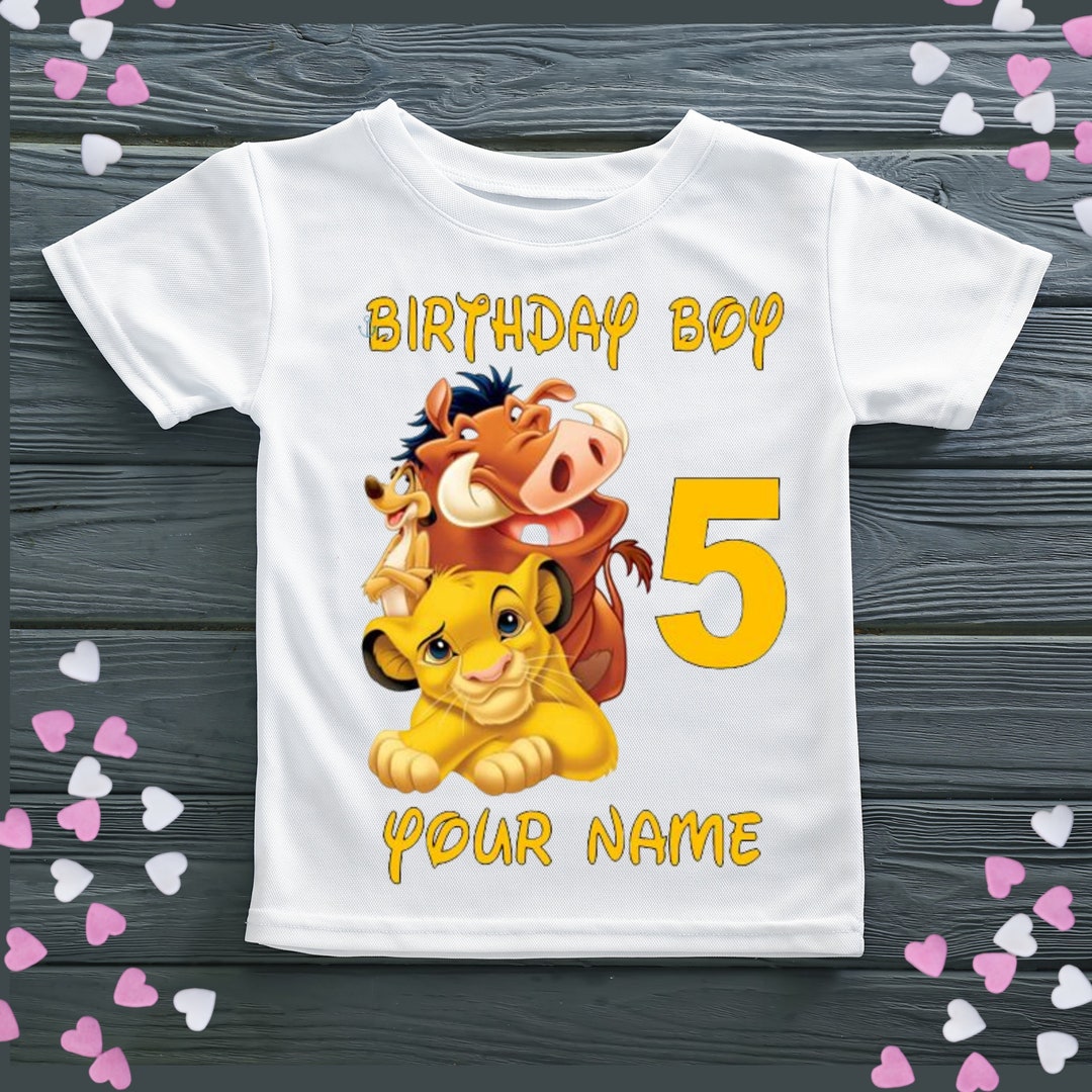 Simba Lion King Birthday Age Personalised White T Shirt - Etsy