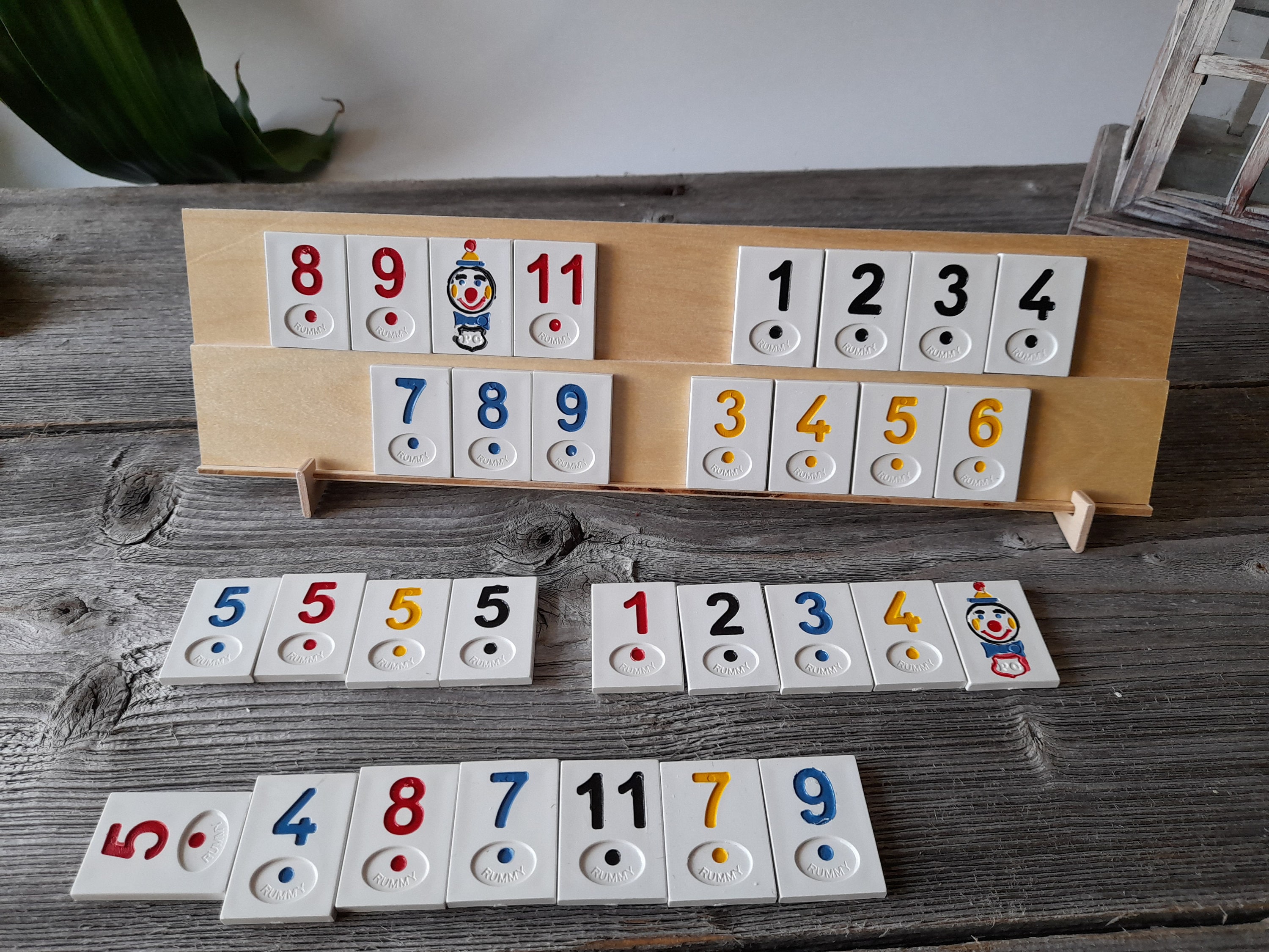New Wooden Rummy Board Game plastic Tile,rummikub, Handmade, Logic Game ...