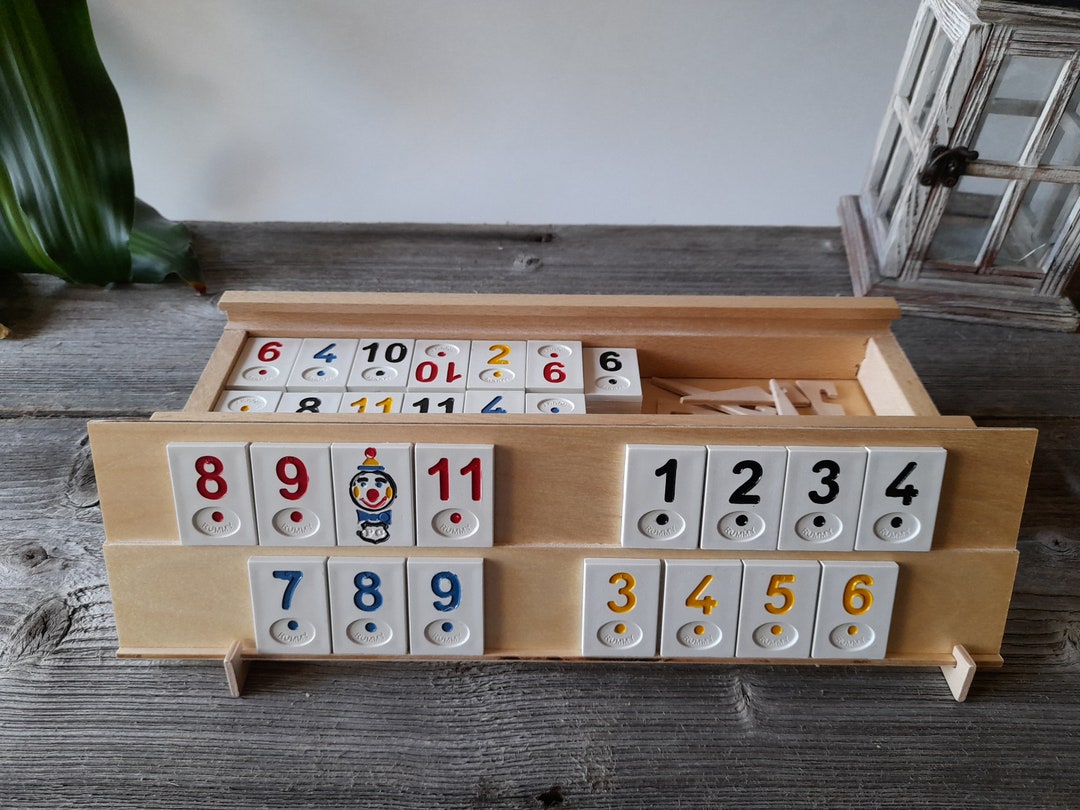 New Wooden Rummy Board Game plastic Tile,rummikub, Handmade, Logic Game ...