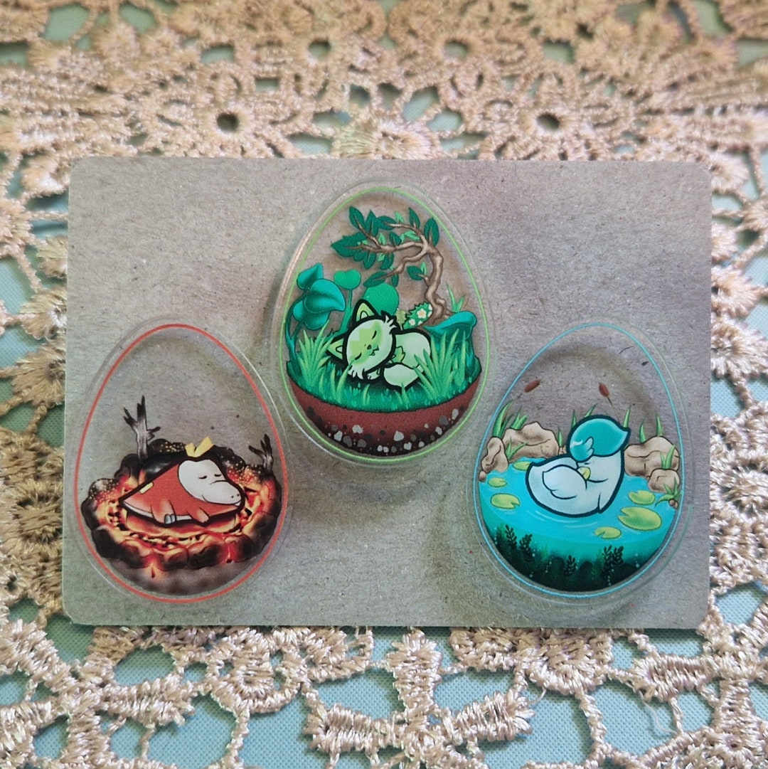PKMN Pocket Monster Terrarium Pin Set - Etsy UK