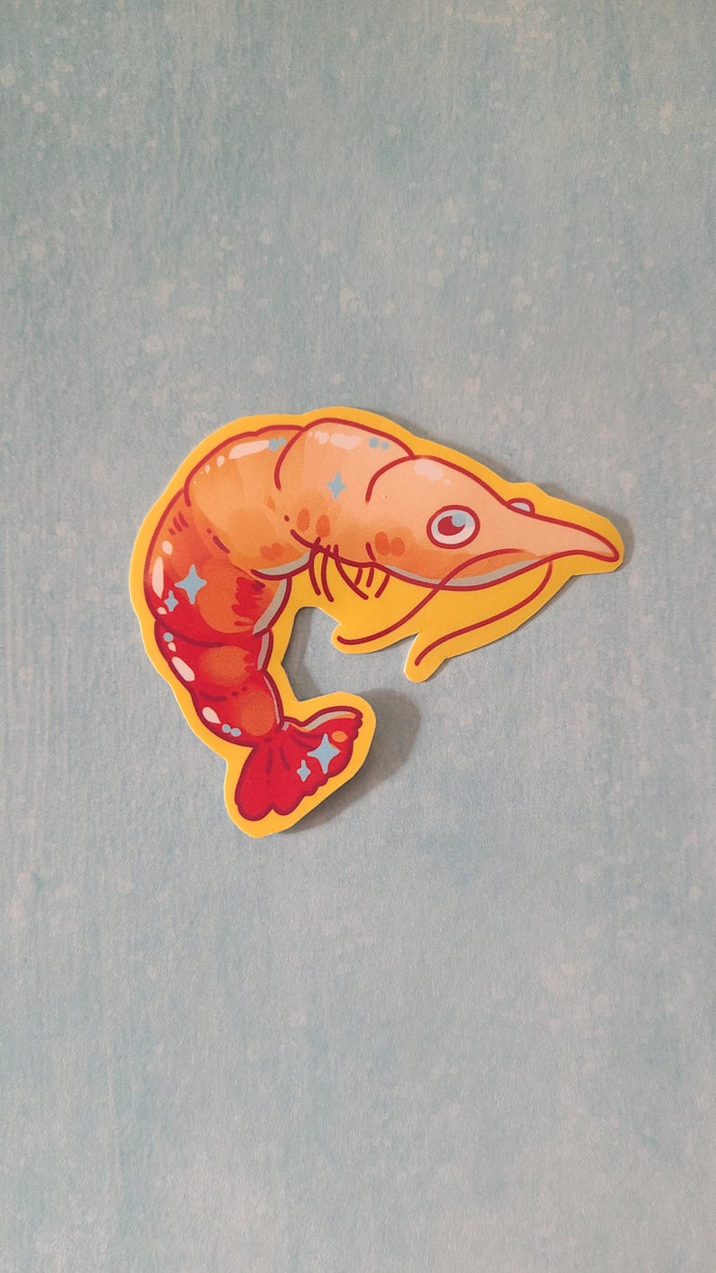 Shrimp Sticker / Shrimp / Vinyl Sticker / Journaling / Scrapbooking ...