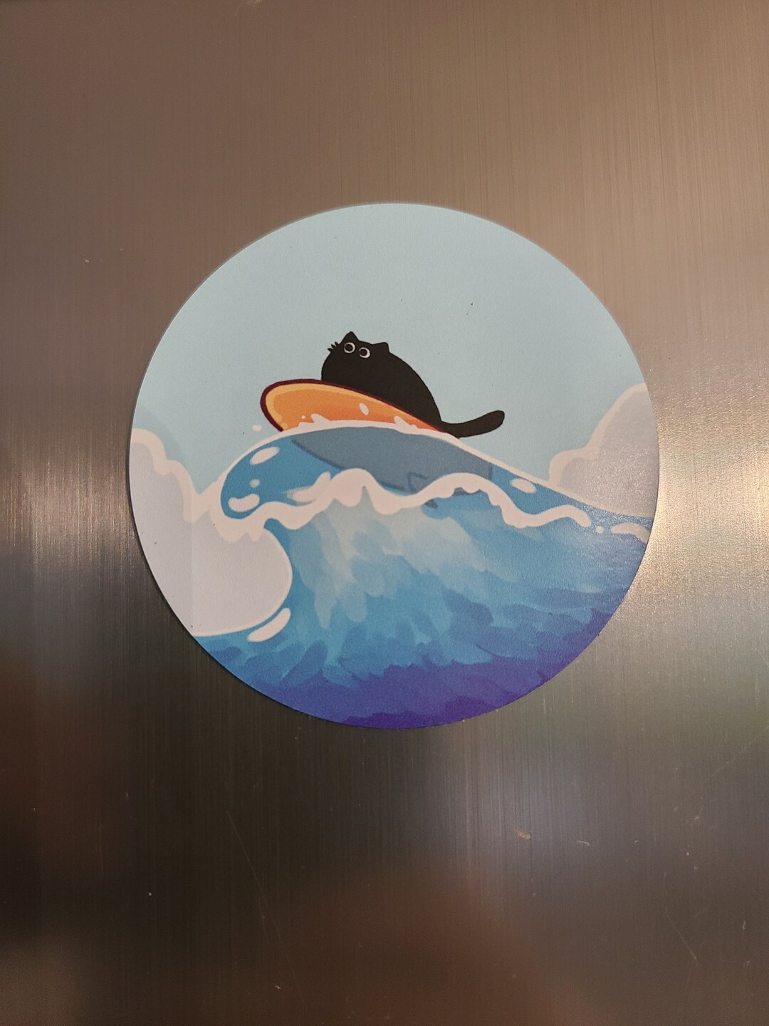 Surf Kitty Magnet / Fridge Magnet / Cute Magnet / Cat Magnet / Cat ...