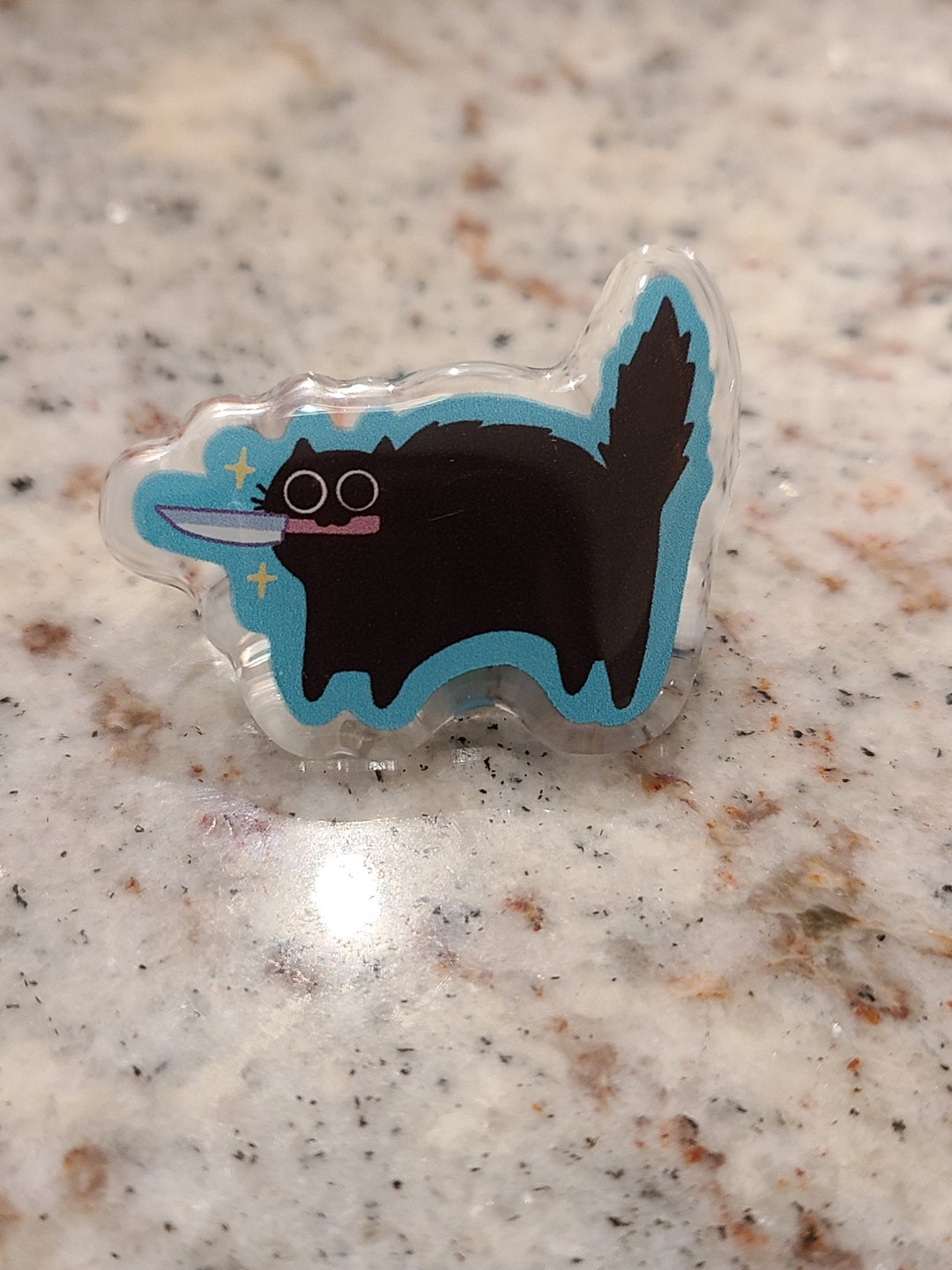 Danger Cat Pin / Cat Acrylic Pin / Pins / Acrylic Pin / Cute Pin - Etsy