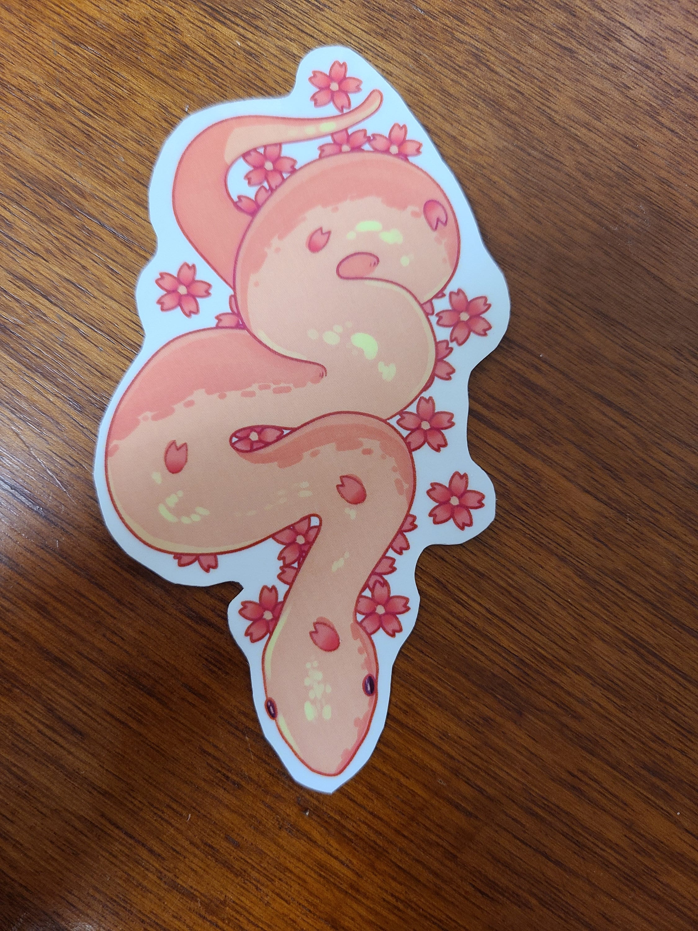 Pink Snake Cherry Blossom Sticker / Vinyl Sticker / Snake / - Etsy ...