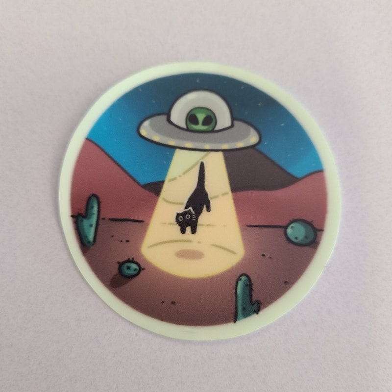 Cute Cat Alien Stickers - Etsy