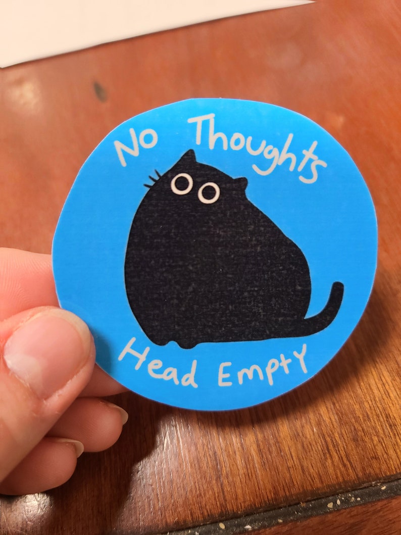 No Thoughts Head Empty / Cat Sticker / Vinyl Sticker / | Etsy