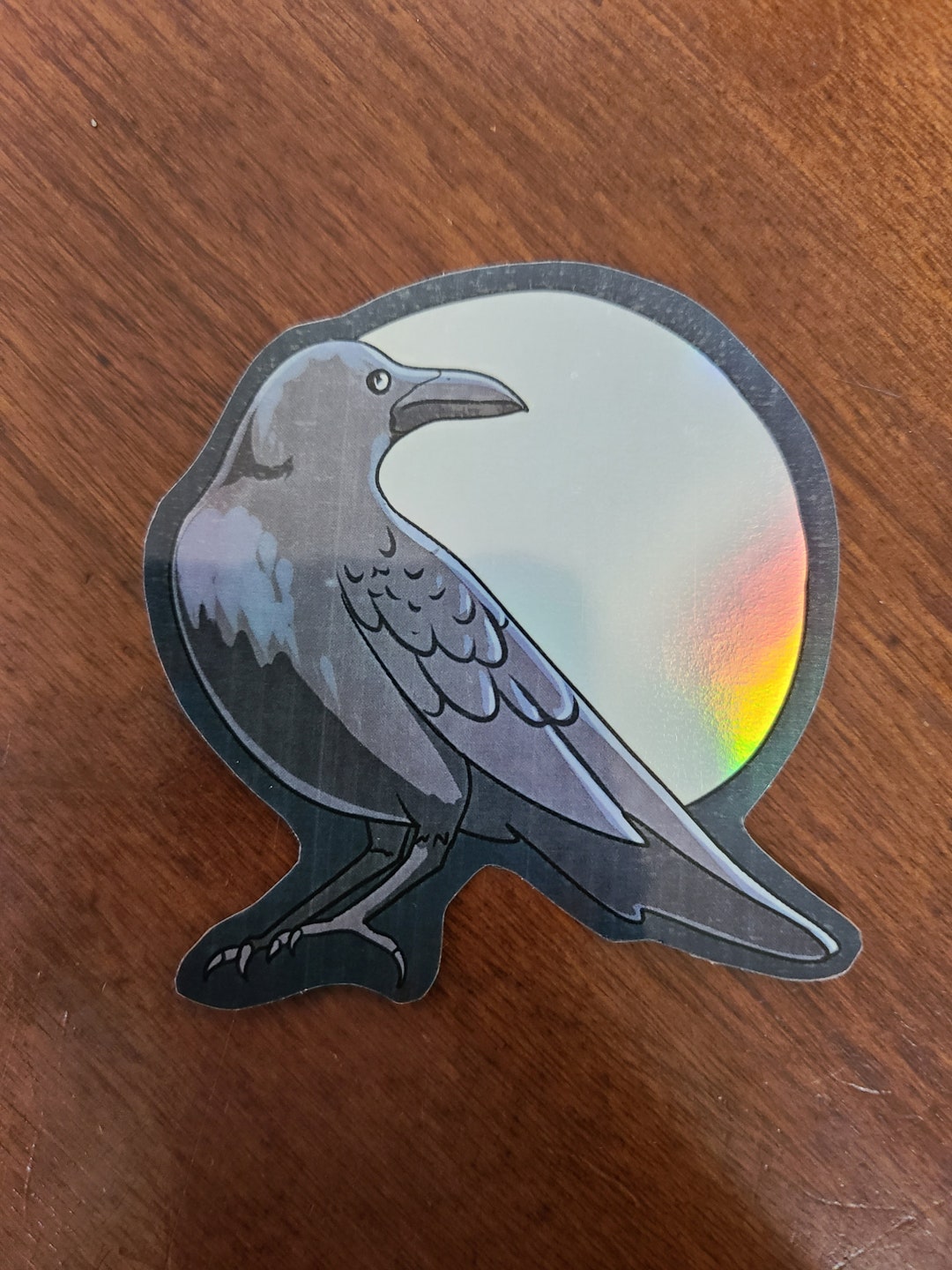 Holographic Crow Sticker / Crow / Crow Sticker / Moon / Moon Sticker ...