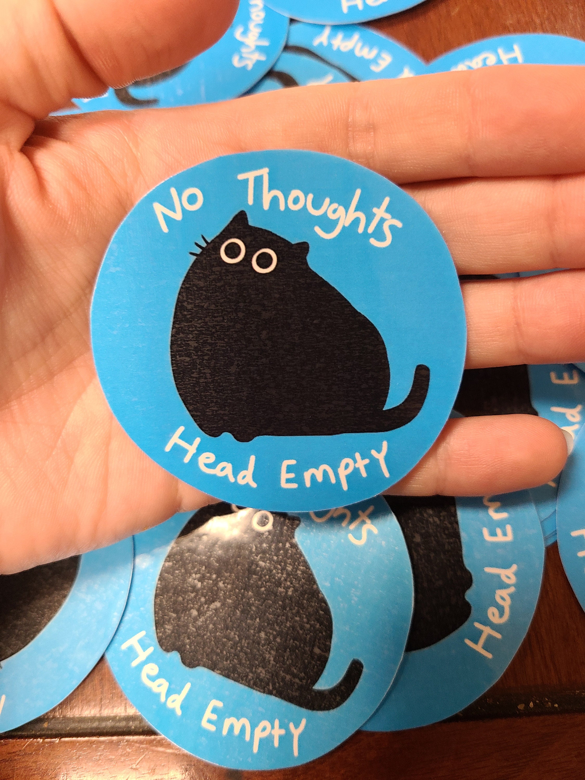No Thoughts Head Empty / Cat Sticker / Vinyl Sticker / - Etsy