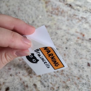 No Braincells Cat Sticker / Funny Cat / Vinyl Sticker / Journaling ...