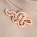Snake Brooch, Hand Embroidered Snake Pin, Hand Stitched Snake Jewelry ...