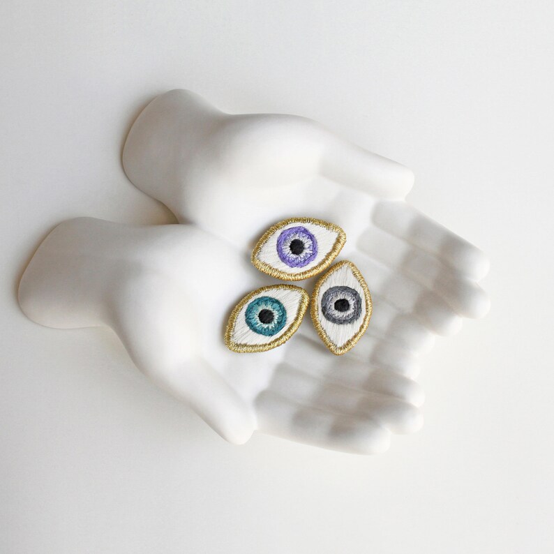 Evil Eye Pin, Hand Embroidered Brooch, Evil Eye Embroidery, Hand ...
