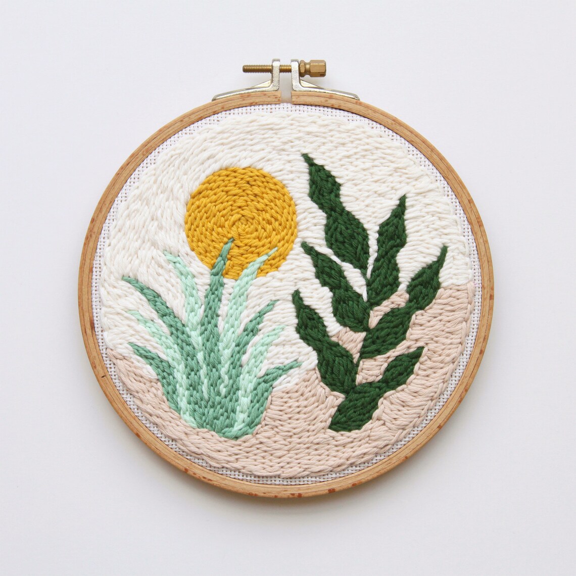 Plants Punch Needle Hoop Art Plants and Sun Wall Hanging - Etsy