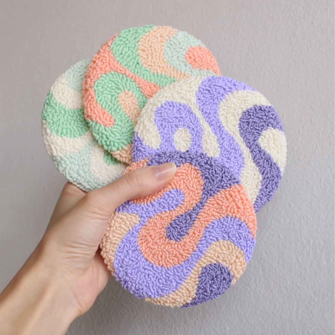 Punch Needle Coasters Mug Rugs Coffee Coasters Danish - Etsy