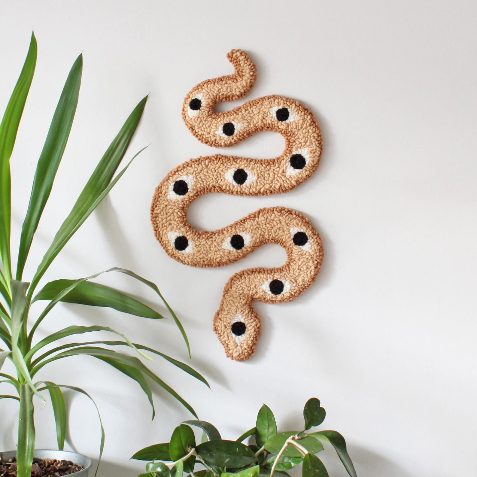 All Seeing Snake Wall Decor, Unique Punch Needle Snake Wall Hanging ...