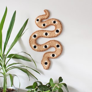 All Seeing Snake Wall Decor, Unique Punch Needle Snake Wall Hanging ...