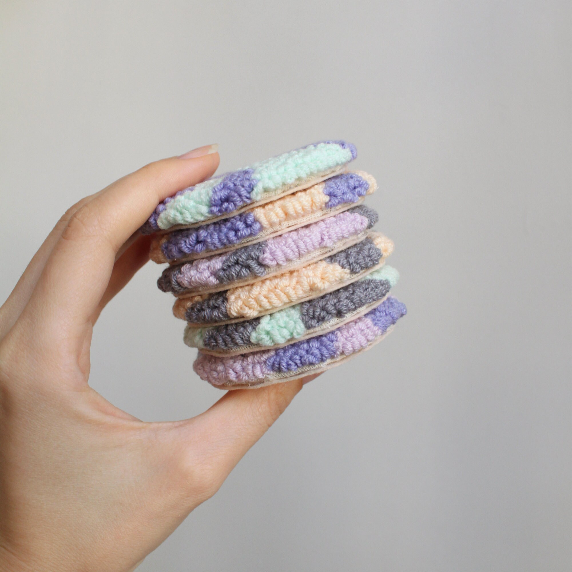 Set of 2 Car Coasters, Punch Needle Car Coasters, Pastel Car Accessories, Cup Holders for Car ...