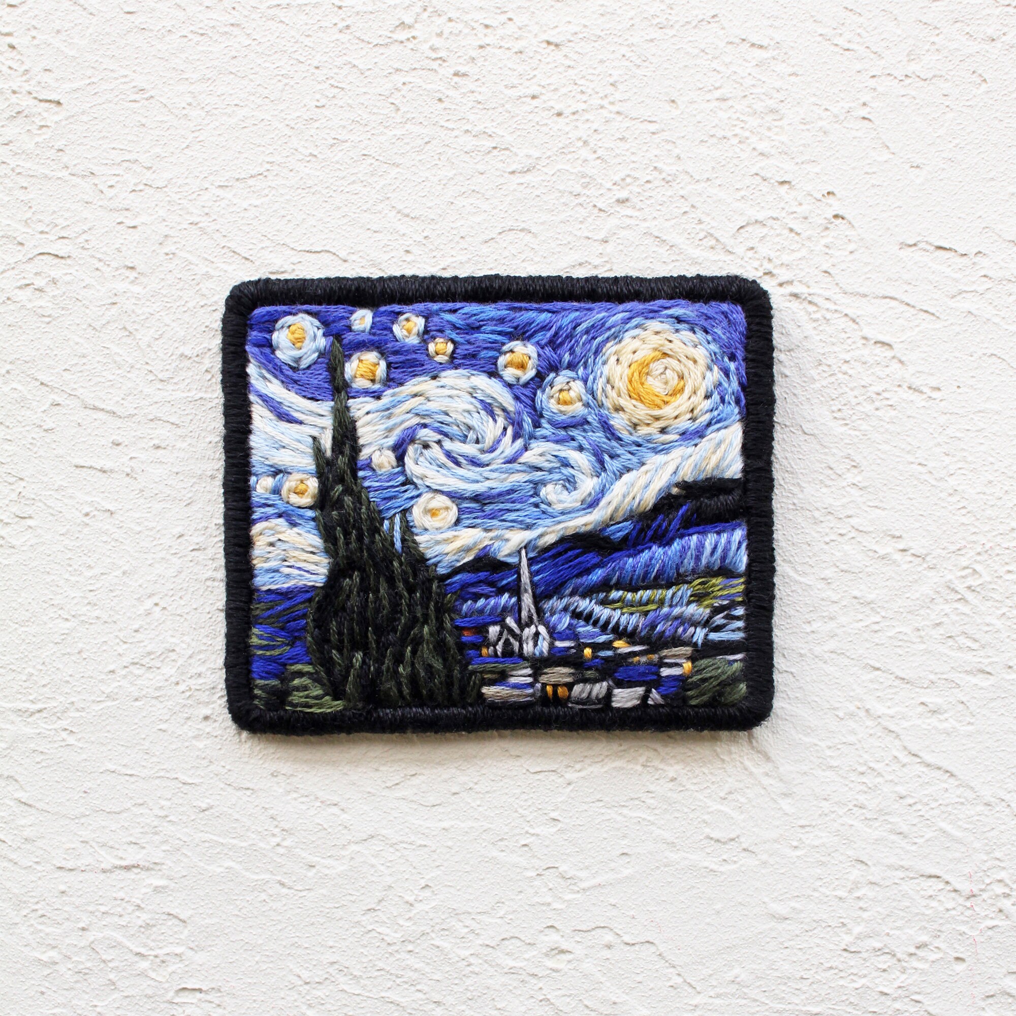 Van Gogh Starry Night Embroidery Art, Starry Night Decor, Starry Night ...
