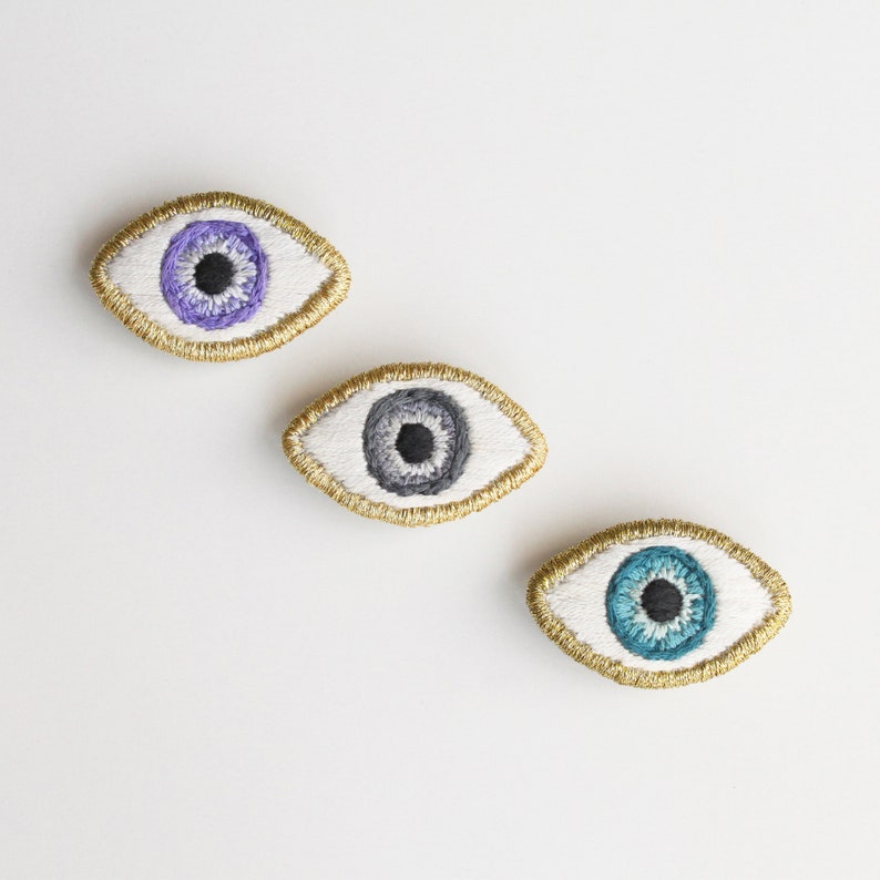 Goldwork Embroidery Eye Pin Eye Hand Embroidered Brooch - Etsy