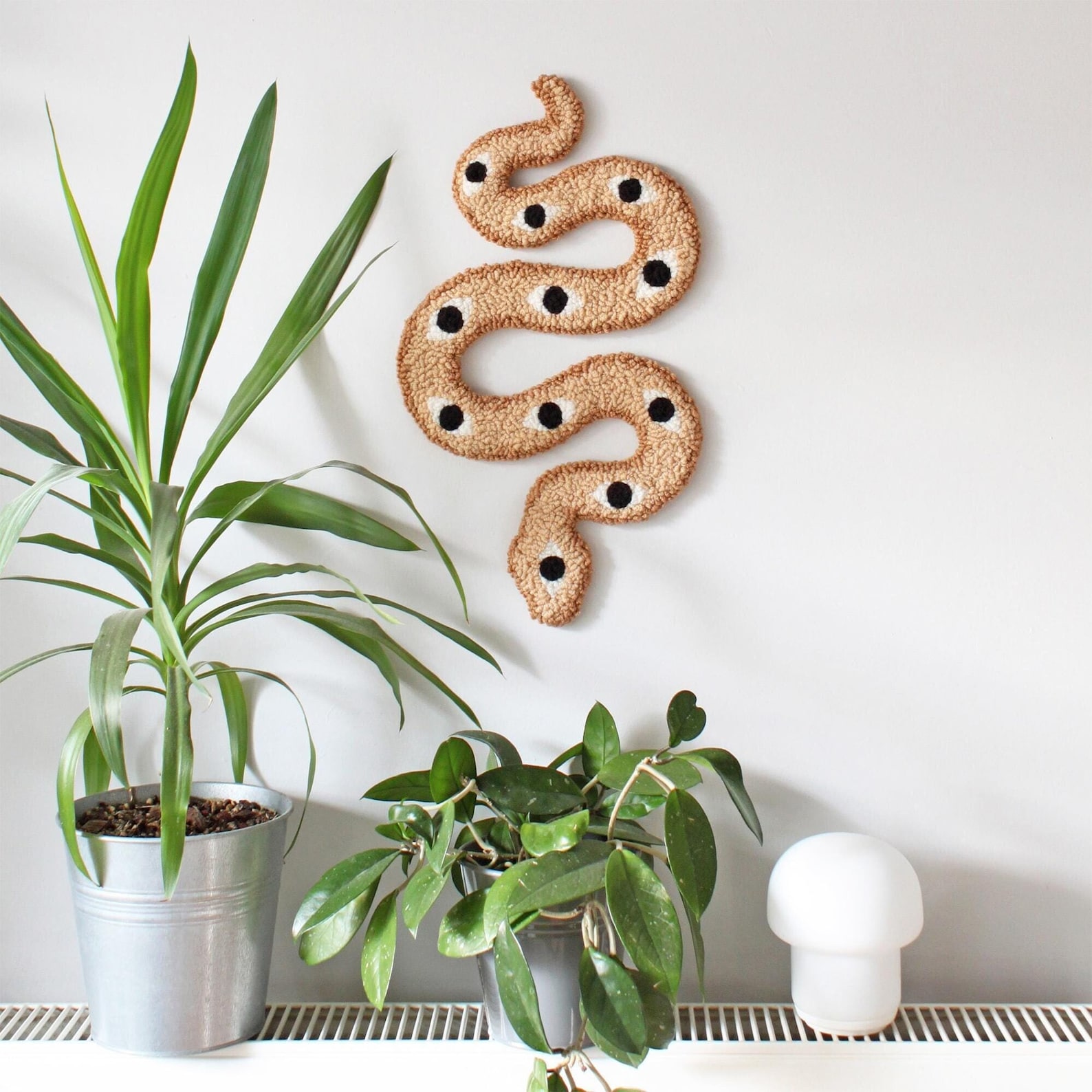 All Seeing Snake Wall Decor, Unique Punch Needle Snake Wall Hanging ...