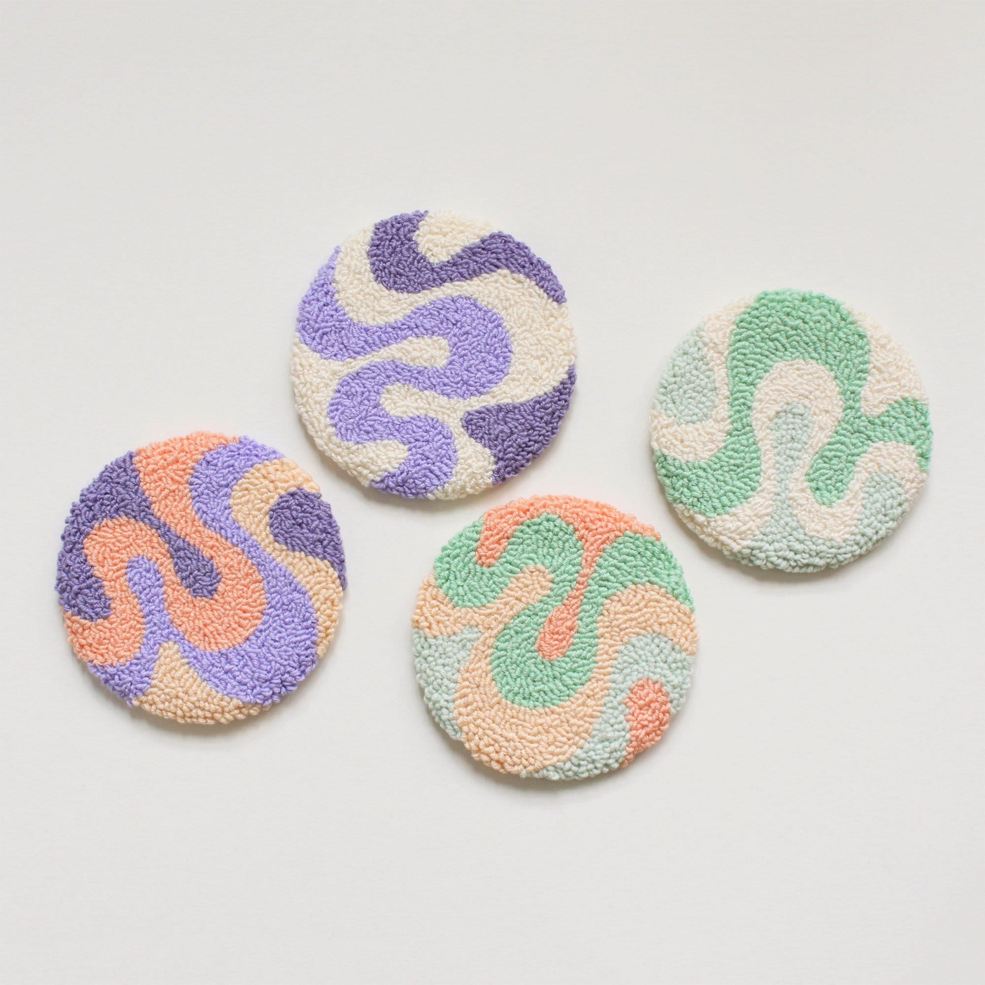 Punch Needle Coasters Mug Rugs Coffee Coasters Danish - Etsy