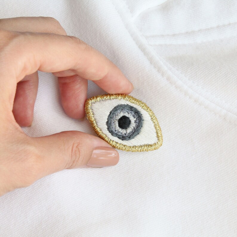 Goldwork Embroidery Eye Pin Eye Hand Embroidered Brooch - Etsy