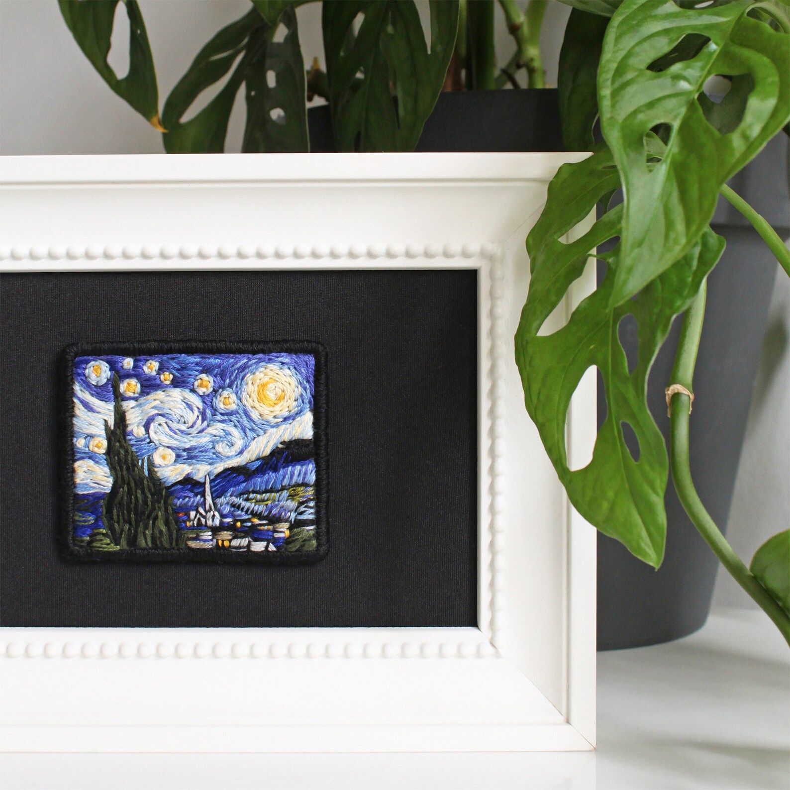 Van Gogh Starry Night Embroidery Art, Starry Night Decor, Starry Night ...