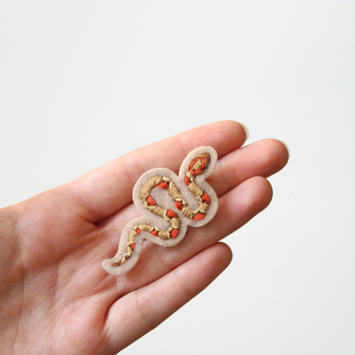 Corn Snake Pin Hand Embroidered Snake Pin Snake Embroidered - Etsy