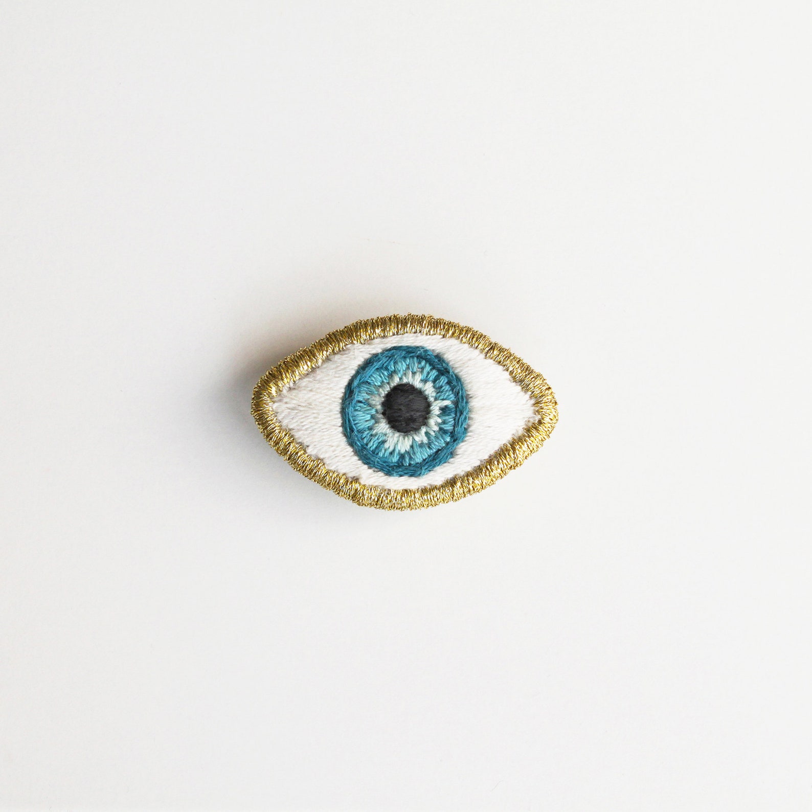 Evil Eye Pin, Hand Embroidered Brooch, Evil Eye Embroidery, Hand ...
