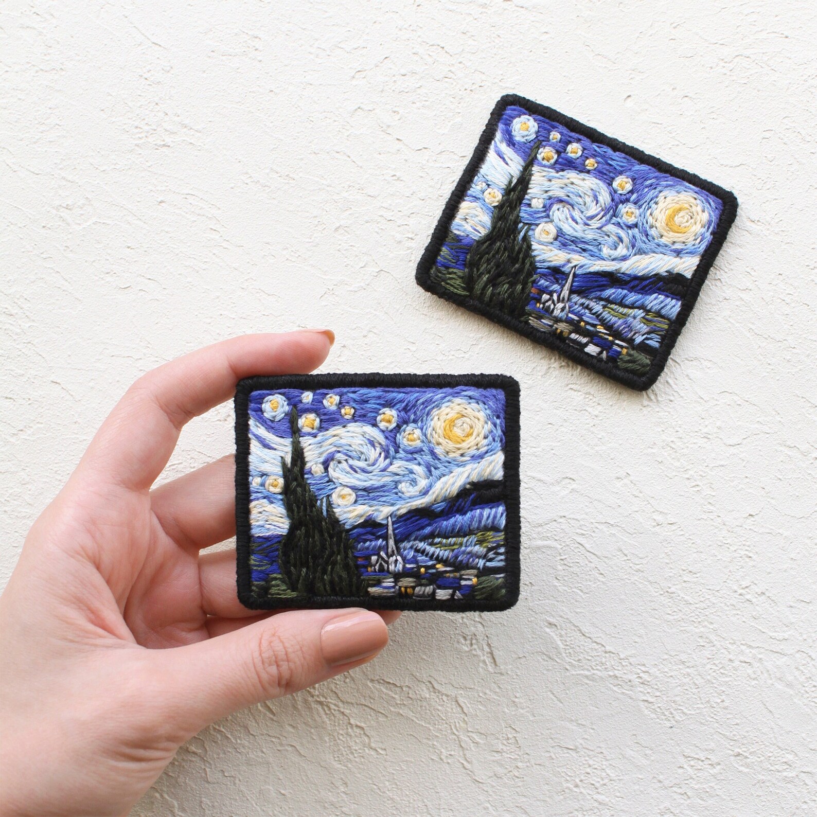 Van Gogh Starry Night Embroidery Art, Starry Night Decor, Starry Night ...