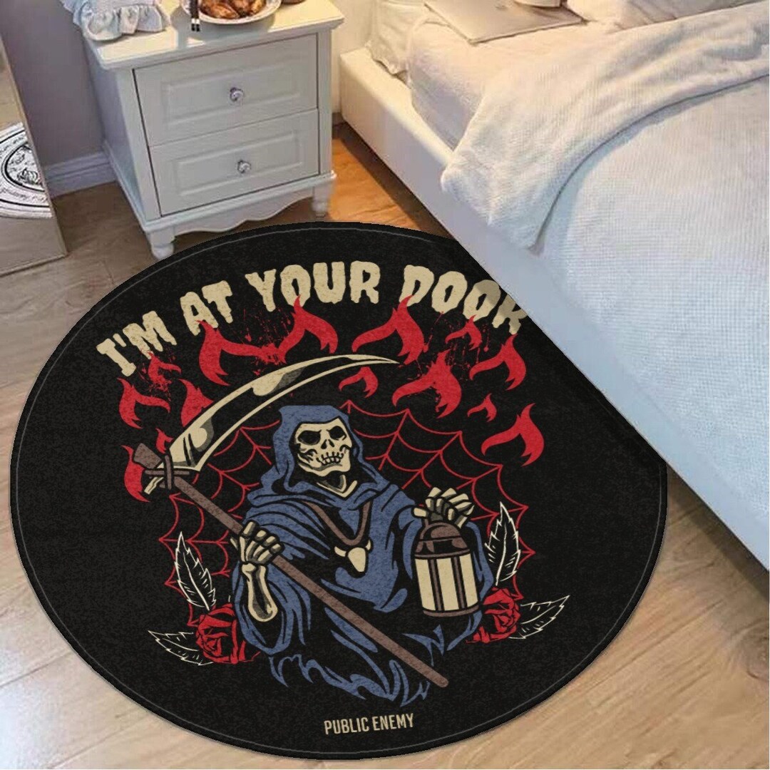 Round Rug Vintage Rug Gaming Room Decor College Dorm Rug Cool Rugs ...