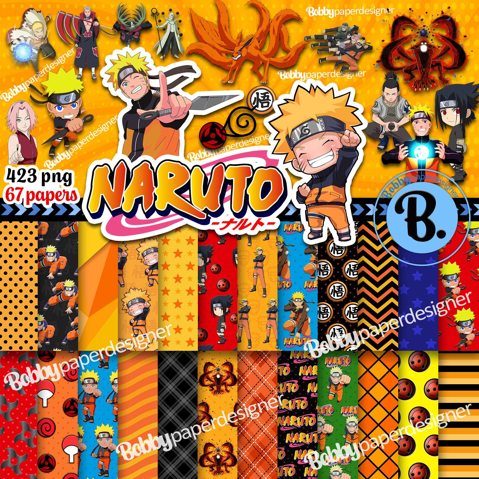 Anime digital Paper Instant Download | Etsy