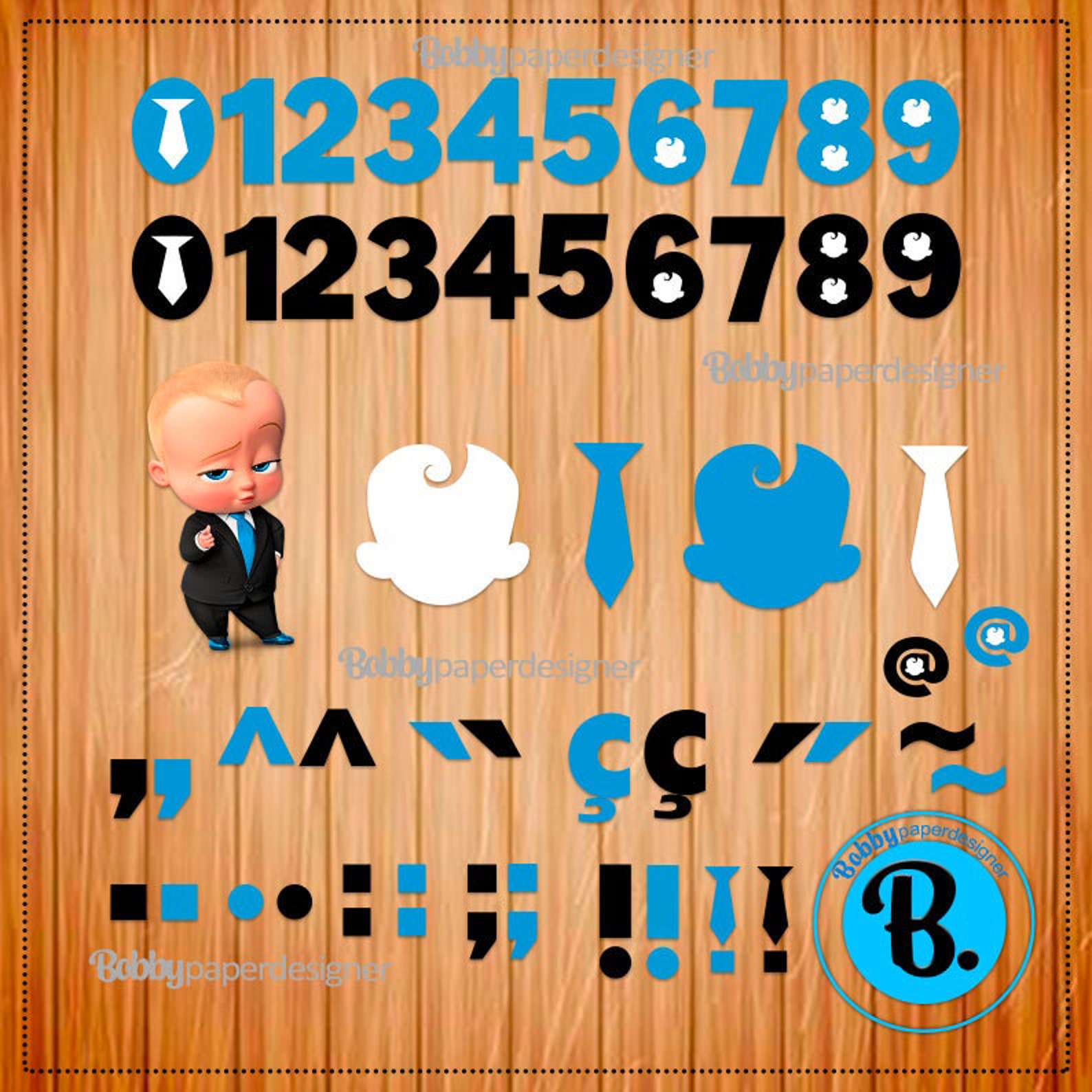 Boss Baby Alphabet and numbers png and font Boss Baby Letters | Etsy