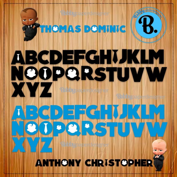 Boss Baby Alphabet and numbers png and font Boss Baby Letters | Etsy