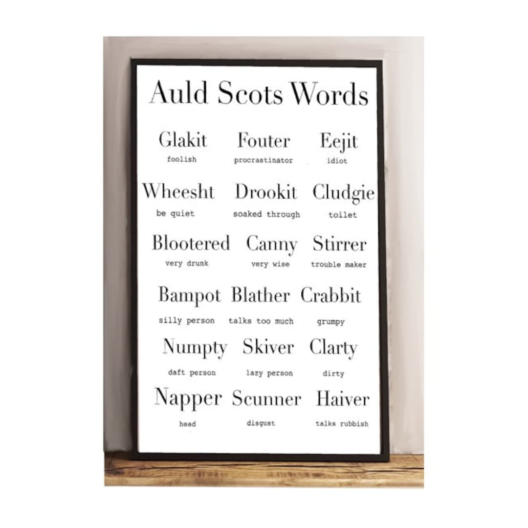Scots Words/digital Download/ Art - Etsy