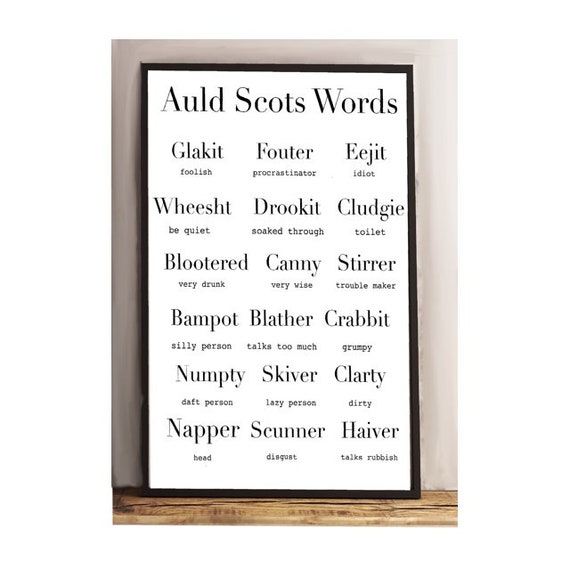 Scots Words/digital Download/ Art | Etsy
