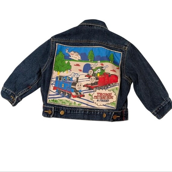 90s Y2K Vintage Thomas & Friends Kids Blue Denim Patc… - Gem