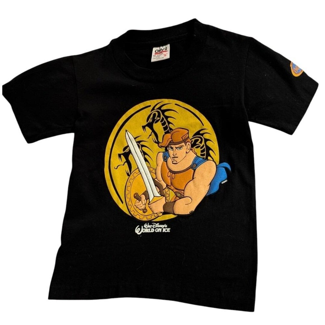 90s Vintage Disney's Hercules Black Kids Single Stitch T-shirt Rare ...