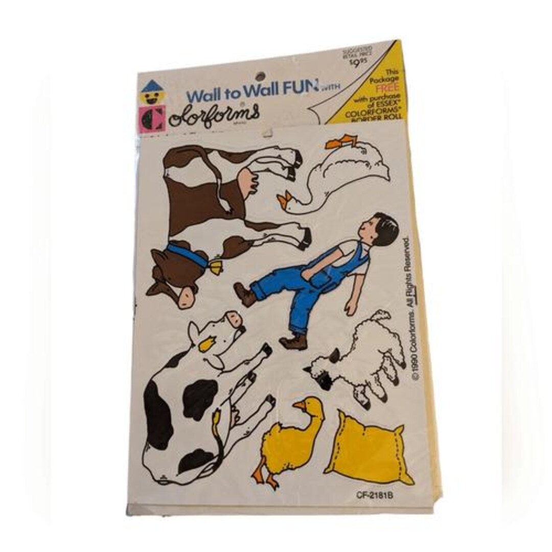 Colorforms Vintage Wall Clings NWT - Etsy