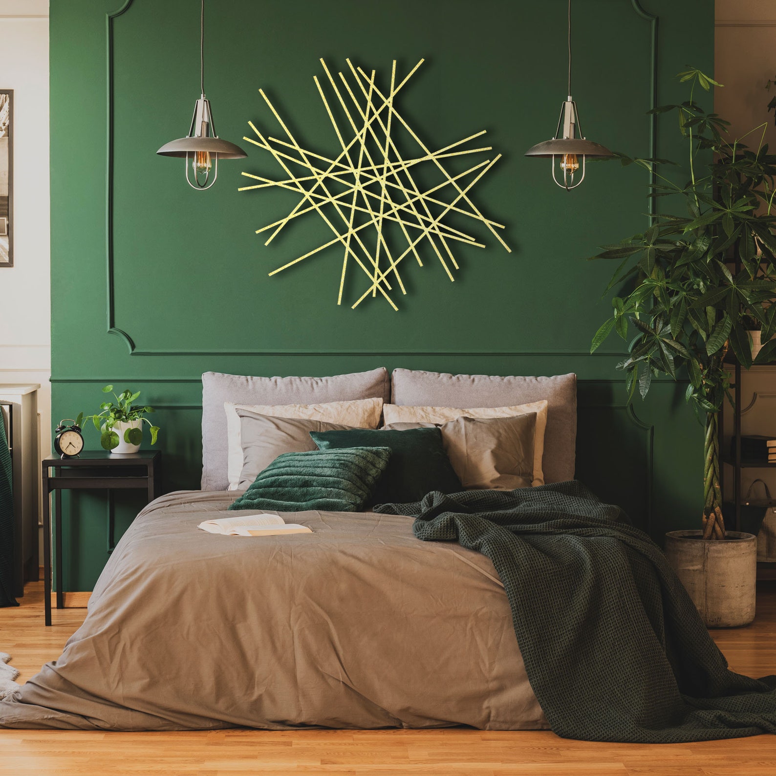 Gold Abstract Bar Metal Wall Art, Modern Metal Wall Deor, Abstract Wall ...