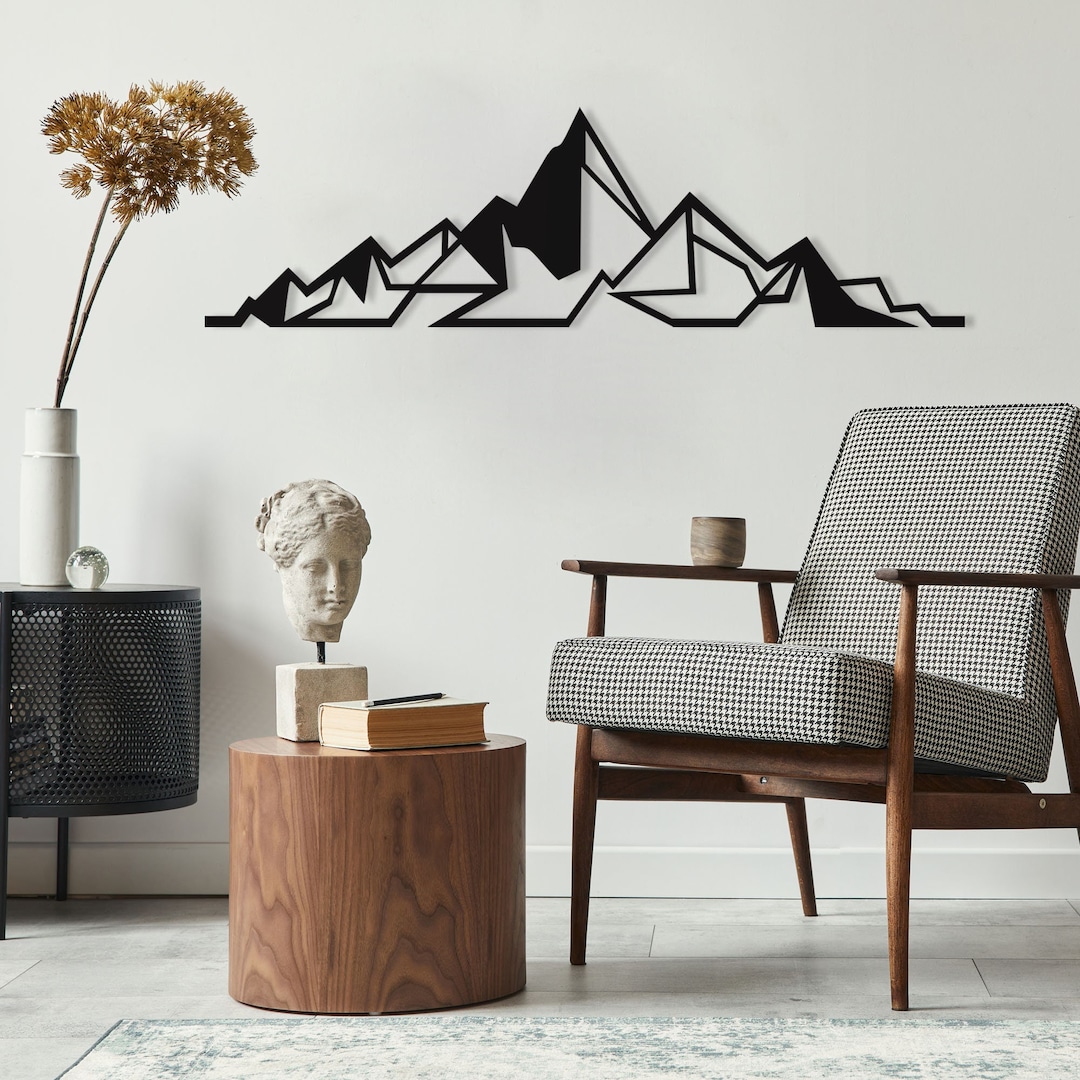 Mountain Metal Wall Art, Night View Mountain Pattern, Nature Mountain ...